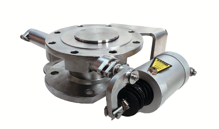 Válvula de pie Quickflow de 3" DN80 de 180 grados, accionamiento neumá ...